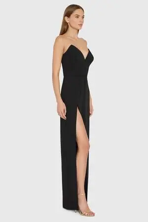 Amanda Uprichard Ailany Maxi Dress With Plunge V-neck And Slit