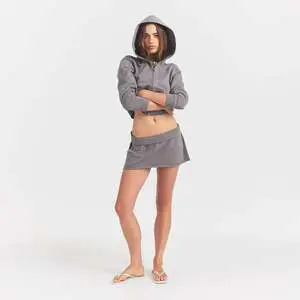 SKIMS Boyfriend Fleece Mini Skirt - Shadow