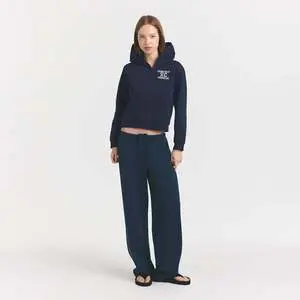 Mid-Rise Elasticated Straight Leg Pants