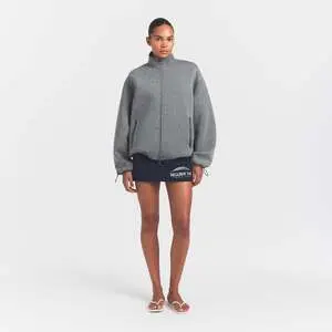 SKIMS Neoprene Outerwear Oversized Mock Neck Jacket - Dark Heather Grey