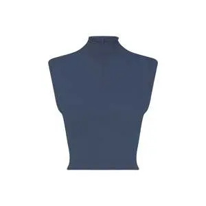 SKIMS Worn In Jersey Mock Neck Tank - Indigo