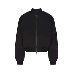 SKIMS Neoprene Outerwear Reversible Bomber Jacket - Obsidian