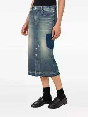Moschino Midi Denim Skirt With Raw Hem