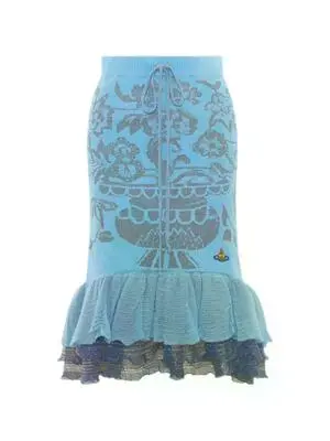 VIVIENNE WESTWOOD Julia Floral Ruffled Skirt - Blue