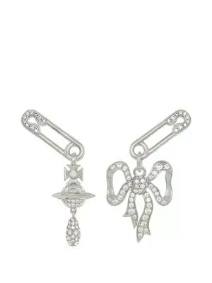 VIVIENNE WESTWOOD Bow Safety Pin Earrings - Silver