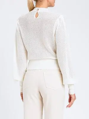 TWINSET Cotton Crochet Pullover With Lace Inserts