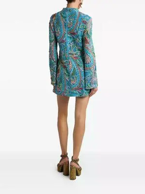 Etro Crochet-effect Mini Dress With Sequin Embroidery