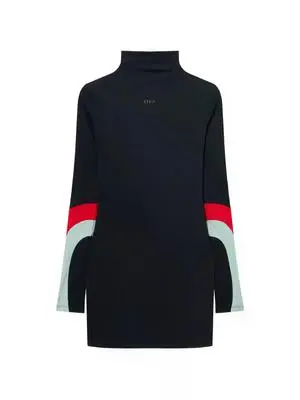 Off-White Long-sleeved Mini Dress - Black