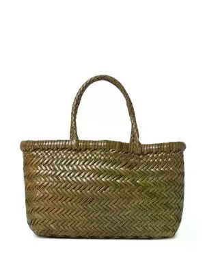 Dragon Diffusion Mini Flat Gora Woven-design Tote Bag - Brown