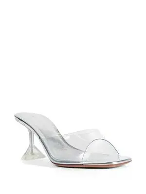 Amina Muaddi Lupita Glass Open-toe Mules - Silver