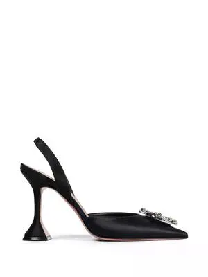 Amina Muaddi Begum Sling Embellished Slingback Pumps - Black