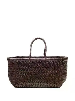 Dragon Diffusion Small Triple Jump Woven-design Tote Bag - Brown
