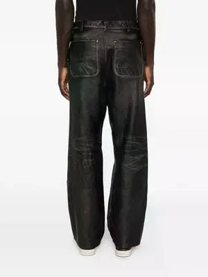 KAMIYA Panelled Leather Trousers
