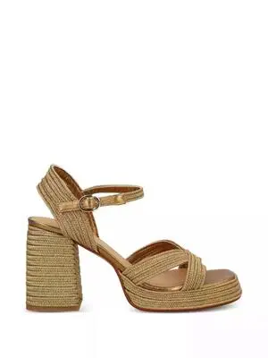 CastaÑer Valle Woven Heeled Sandals - Gold