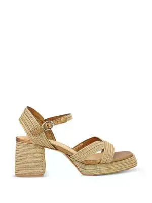 CastaÑer Platform Braided Heeled Sandals - Neutrals