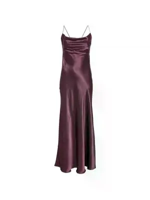 Pinko Cowl-neck Satin Maxi Dress - Purple