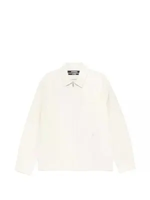 Jacquemus Mecano Embroidered-logo Zip Shirt - Neutrals