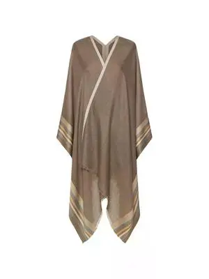 Alonpi Stripe-detail Cape - Brown