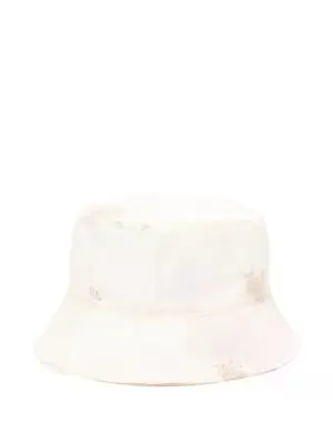 Our Legacy Embroidered-floral Bucket Hat - Neutrals