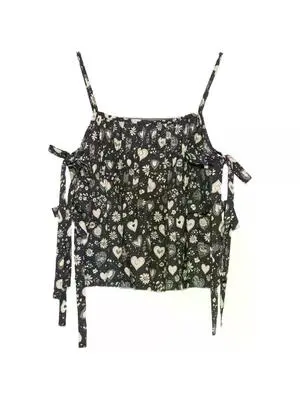 R13 Floral-print Top - Black