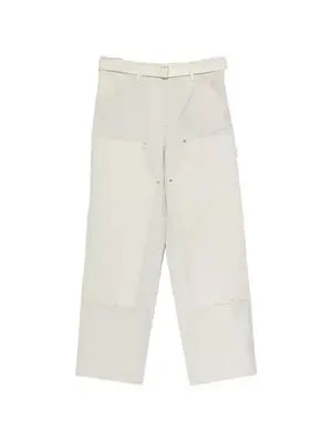 Sacai Belted Panelled Trousers - Neutrals