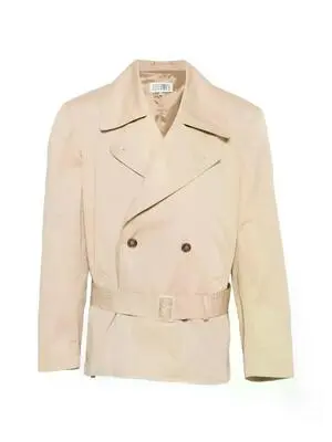 MAISON MARGIELA Double-breasted Belted Jacket - Neutrals