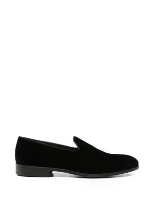 DOUCAL'S Velvet-effect Loafers - Black