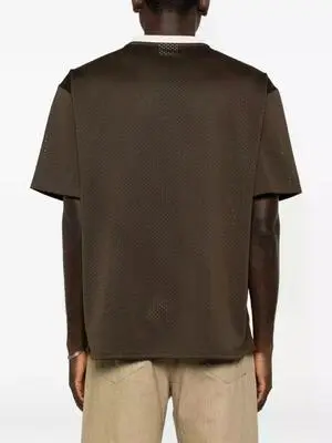 LES DEUX V-neck Perforated T-shirt - Brown