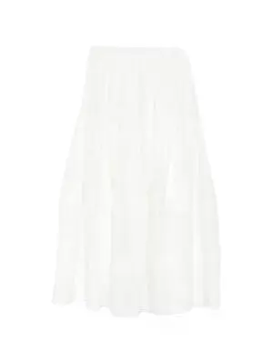 JCSOPHIE Luxor Elasticated Tiered Maxi Skirt - White