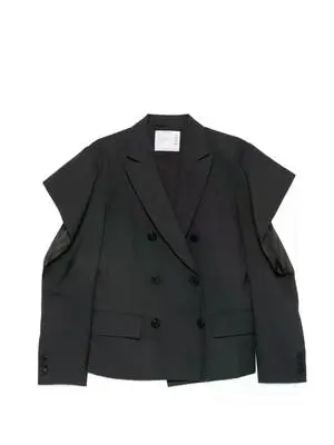 Sacai Double-breasted Blazer - Grey