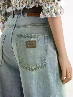 Dolce & Gabbana Distressed Wide-leg Jeans