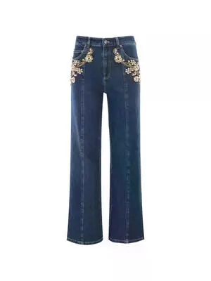 Cinq À Sept Cami Crystal Embellished Trousers - Blue