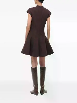 Staud Ellie Mock-neck Flared Mini Dress