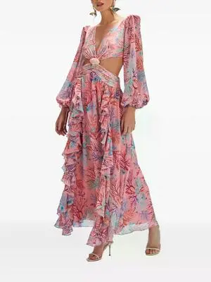 PatBO Cut-out Ruffled Beach Dress