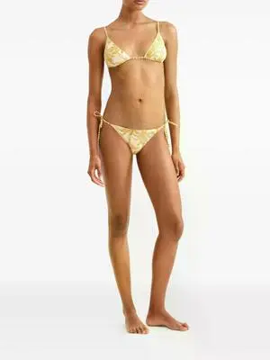 ERES Floral-print Bikini Bottom - Yellow
