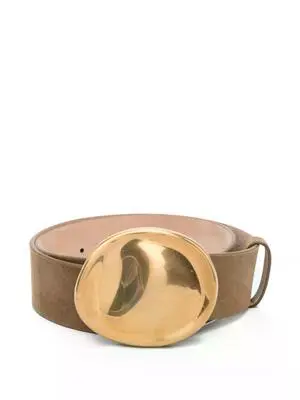 Khaite Keefe Suede Antique-gold Belt - Brown