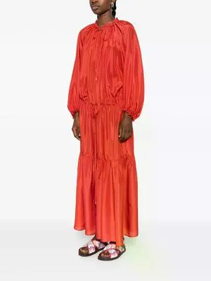 Momoni Viento Ruffled Drawstring Maxi Dress