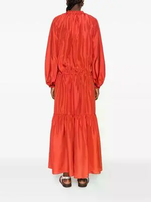 Momoni Viento Ruffled Drawstring Maxi Dress