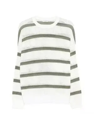Brunello Cucinelli Striped Sweater - White