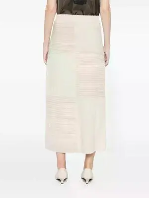 Eric Bompard Ribbed Front-slit Midi Skirt