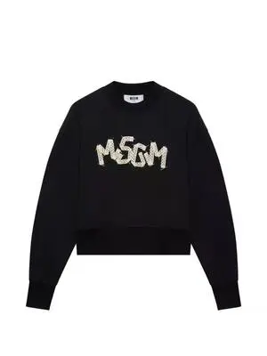 MSGM Embroidered Sweatshirt - Black