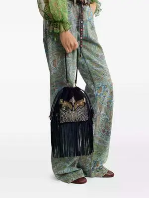 Etro Kalispera Studded Fringe Bucket Bag