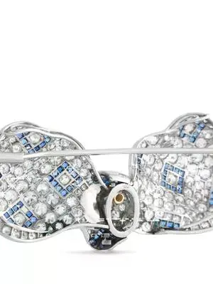 LB EXCLUSIVE Diamond Sapphire Bow Brooch