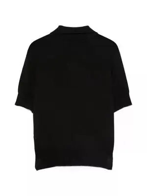 Ami Merino Wool De Coeur Polo - Black