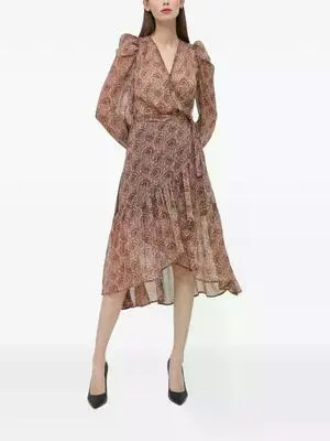 MORGAN Puff-sleeve Ruffled Midi Dress