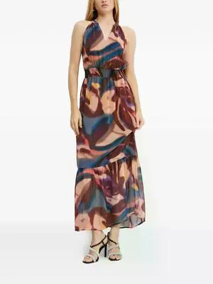 MORGAN Abstract Halterneck Midi Dress