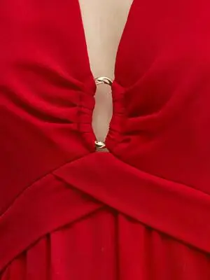 MORGAN V-neck Side-slit Maxi Dress