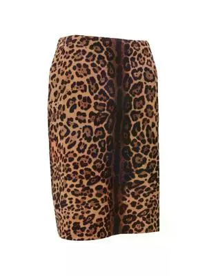 LA ROSE Leopard Print Midi Pencil Skirt