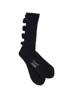 ANTIPAST Pompom-detail Knitted Socks - Black