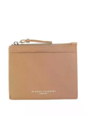 GIANNI CHIARINI Dollaro Pebbled Zip Leather Wallet - Neutrals